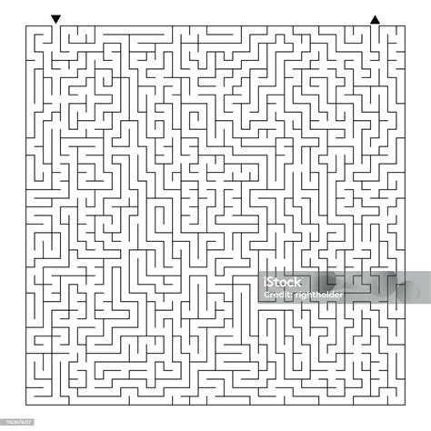 어려운 사각형 미로 아이들을위한 게임 어린이와 성인을위한 퍼즐 입구 1개 출구 1개 미로 수수께끼 흰색 배경에 격리된 플랫 벡터