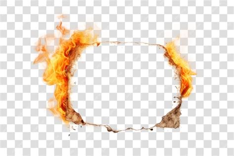 Premium Psd Png Burnt Frame With Fiery Edges