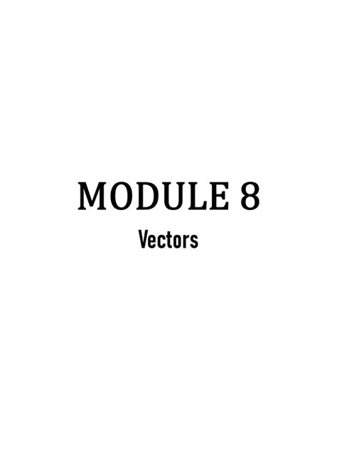 Module 8 Vectors Pdf