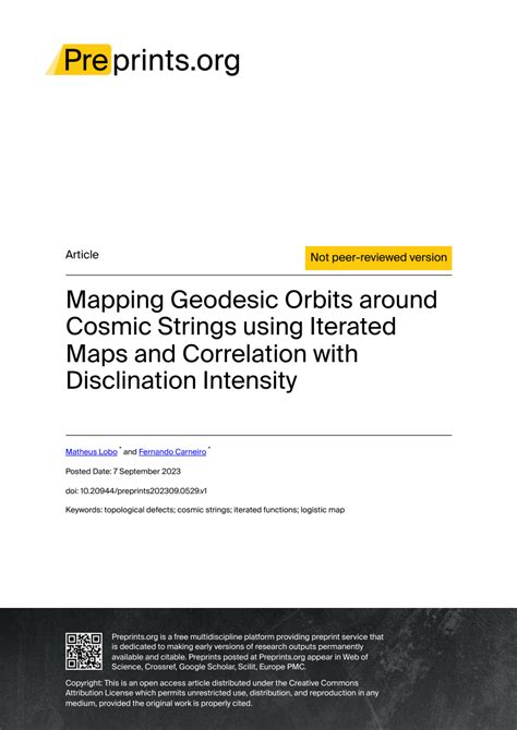 Pdf Mapping Geodesic Orbits Around Cosmic Strings Using Iterated Maps