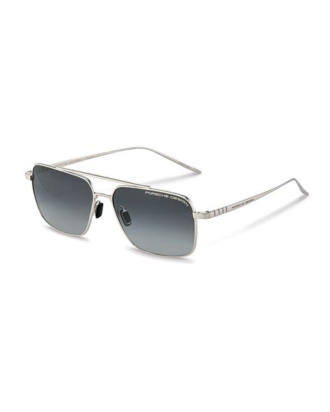 Porsche Design Mens Performance Titanium Square Polarized Sunglasses