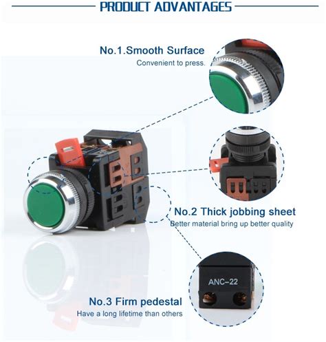 ABF 22 25 Flush Head Retum Self Reset Push Button Switch CHINA XIDER ELECTRIC