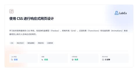 掌握 css：响应式网页设计 交互式组件 labex