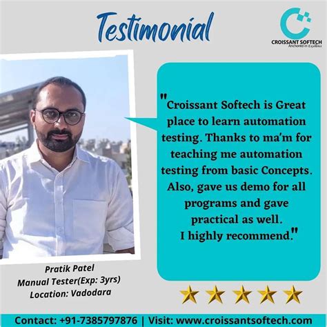 Congratulations Pratik Patel For Croissant Softech