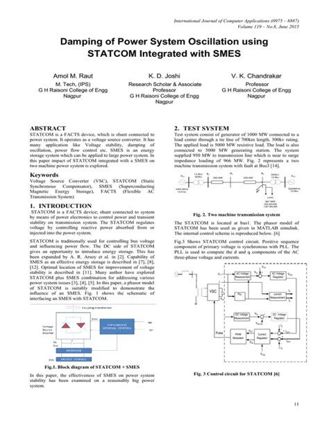 Damping Of Power System Oscillation Using Statcom Integrated