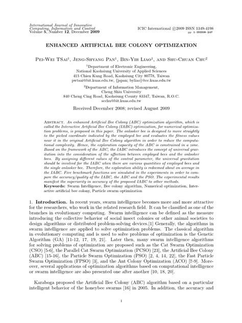 Enhancedartificialbeecolonyoptimizat Pdf