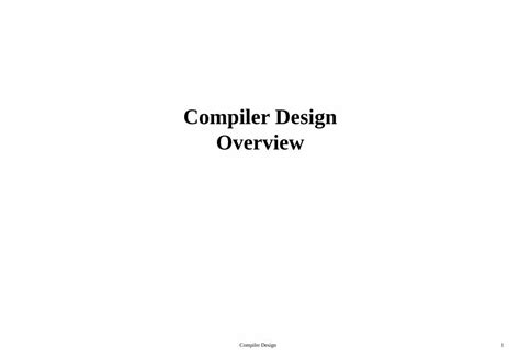 Pdf Cs416 Compiler Design · Most Of The Techniques Used In