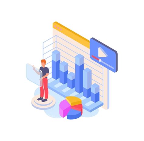 Premium Vector Man Analyzes Data