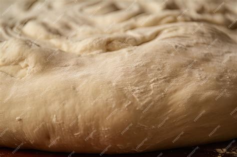 Premium Ai Image Closeup Of Pizza Dough Showing Its Stretchy And