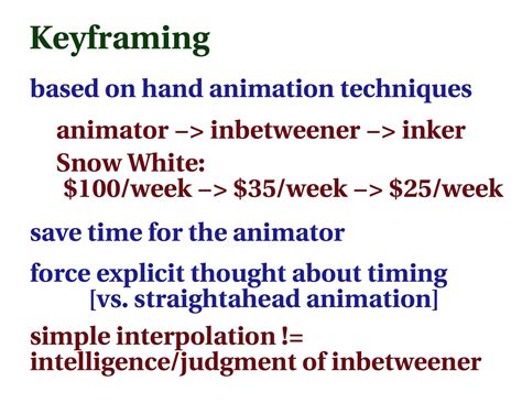lecture notes on keyframing computer animation cs 7496 docsity