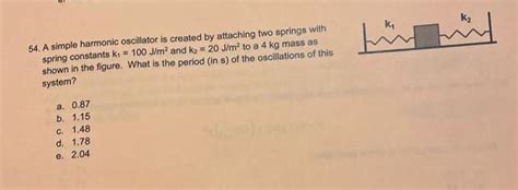 Solved A Simple Harmonic Oscillator Is Created By Chegg