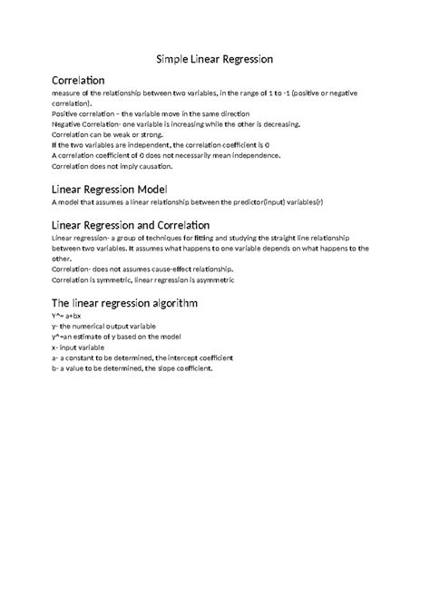 Week9 Simple Linear Regression Simple Linear Regression Correlation Measure Of The