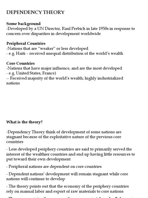 Dependency Theory Of Economic Growth And Development Pdf