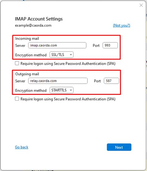 IMAP Setup My Mailbox In Outlook 365 For Windows Caorda Web Solutions
