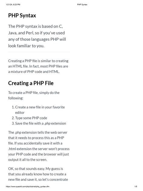 3 Php Syntax Pdf Php Networking