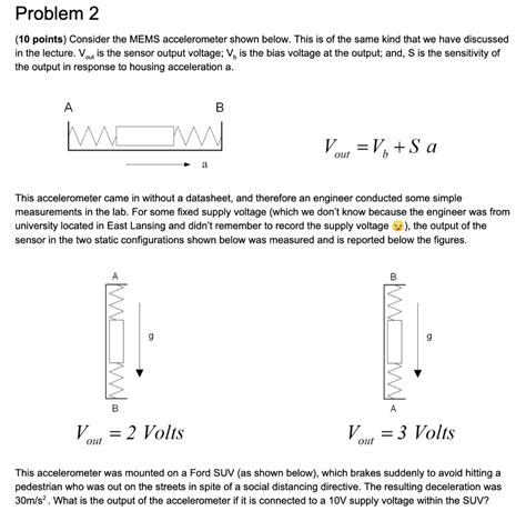 Solved Problem Points Consider The MEMS Accelerometer Chegg