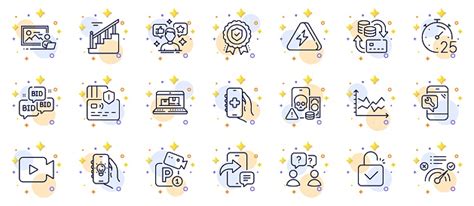 웹 응용 프로그램에 대한 계단 잠금 및 전기 응용 프로그램 라인 아이콘의 개요 집합입니다 픽토그램 아이콘입니다 벡터 3차원 형태에 대한 스톡 벡터 아트 및 기타 이미지