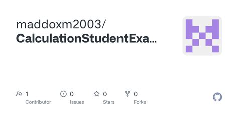 GitHub Maddoxm CalculationStudentExample
