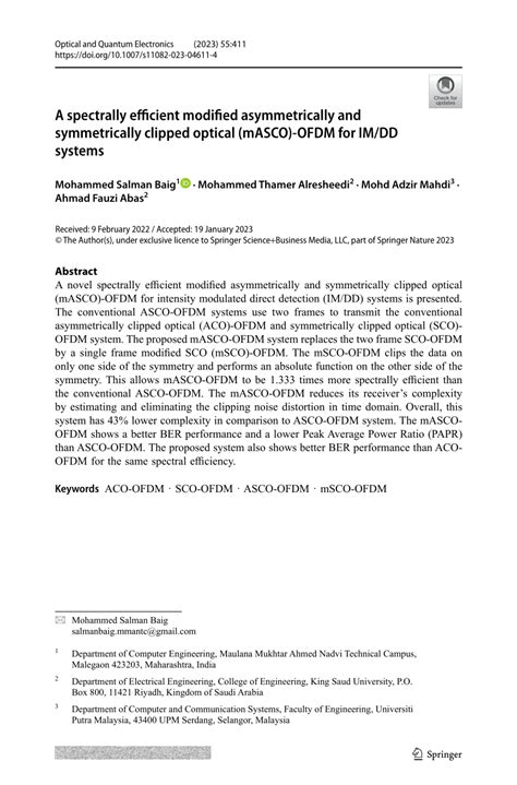 Pdf A Spectrally Efficient Modified Asymmetrically And Symmetrically