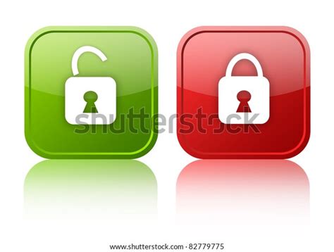 Open Closed Lock Buttons Stock Illustration
