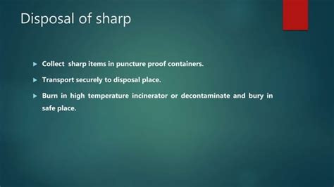 Needle Stick Sharps Injury And Its Post Exposure Prophylaxis Management PPTX First Aid
