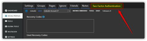 The Linkedin Two Factor Authentication Tab Su Social
