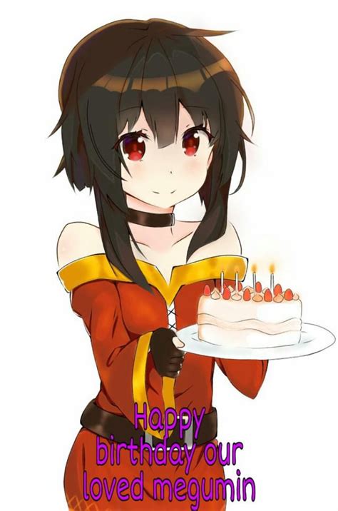 The Best Explosion Wizard With Her Birthday Cake R Megumin