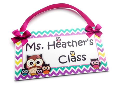 Teacher Name Classroom Door Signs Pink Blue And By Kasefazem