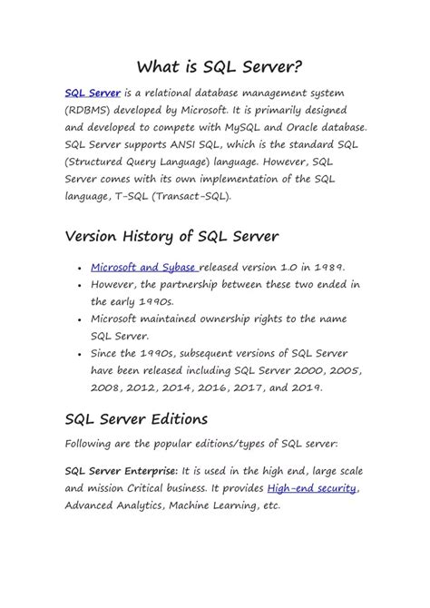 Ppt What Is Sql Server Powerpoint Presentation Free Download Id