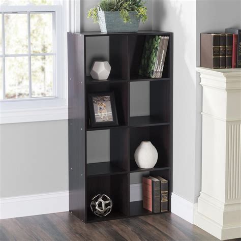 Stackable 8 Cube Modern Wood Organizer Espresso Walmart Canada