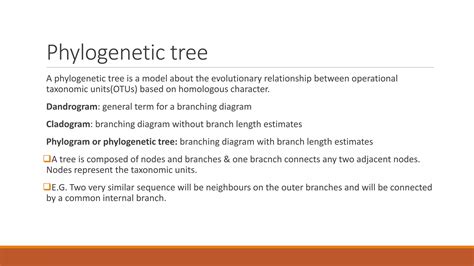 Phylogenetic Tree Evolution Pptx