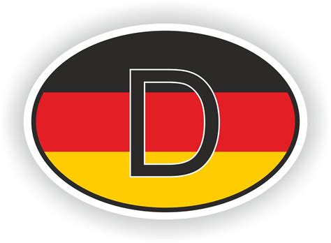 Germany Country Code Oval Sticker With Flag For Bumper Laptop Book Fridge Motorcycle Helmet