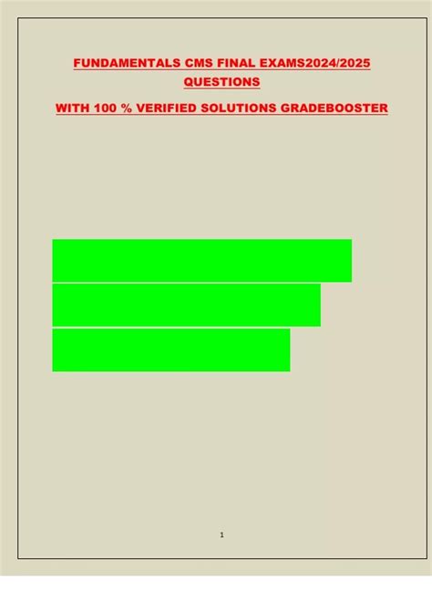 Ati Fundamentals Cms Final Exams 2024 2025 Questions With 100 Verified Solutions