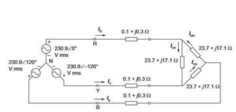 Solved Balanced ∆ Connected Load With A Phase Impedance Of