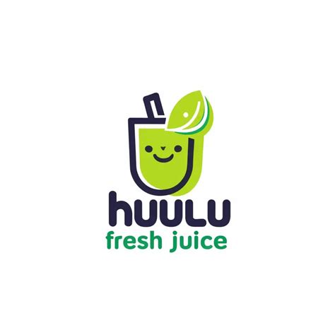 Logo Design For Hulu Fresh Juice Vibrant Juice Cup Emblem On Clear