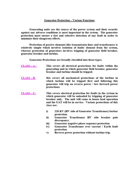 Generator Protection Easy Pdf