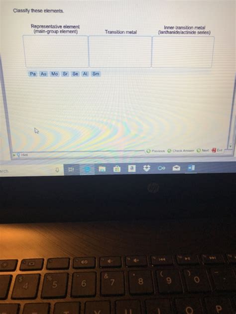 solved classify these elements representative element