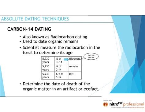 fossil dating relative dating techniques ppt
