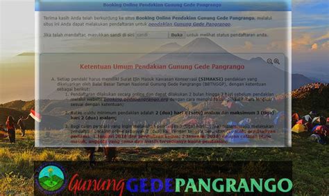 Simaksi Gunung Gede Pangrango: Cara Booking Pendaftaran Online ...