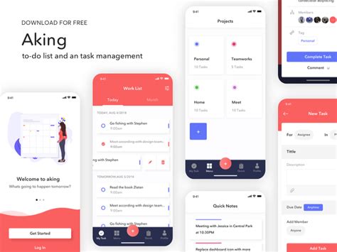Aking To Do List App UI Kit Free Sketch Resource Sketch Elements