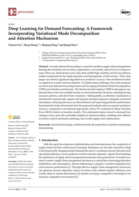 Pdf Deep Learning For Demand Forecasting A Framework Incorporating Variational Mode