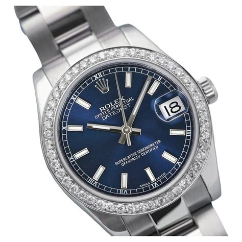 Rolex Lady Datejust 31mm Stainless Steel Black Index Dial Smooth Bezel