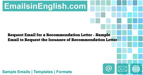 Request Email For A Recommendation Letter Sample Email To Request The