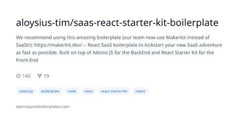 aloysius tim saas react starter kit boilerplate