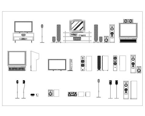 Sound System And Tv Dwg Free Cad Blocks Download 54 Off