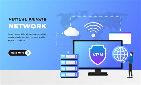 Vpn Service Illustration Landing Page Template Illustration For
