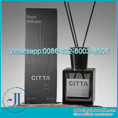 Custom 200ml Square Glass Aromatherapy Reed Diffuser Bottle