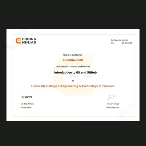 ruchitha palli on linkedin codingninjas git github