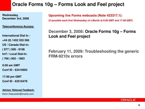 Ppt Oracle Forms 10g Forms Look And Feel Project Agenda Powerpoint Presentation Id716738
