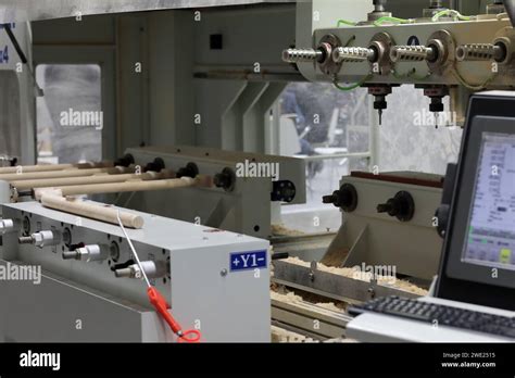 Multi Heads CNC Furniture Carving Router Machine Selective Focus Stock Photo Alamy